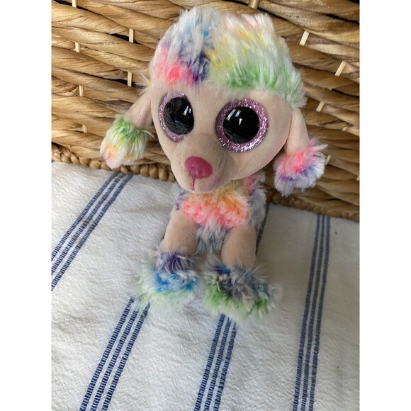 Toys | Ty Beanie Boos Rainbow Poodle Dog 6 Plush Stuffed Animal Toy ...